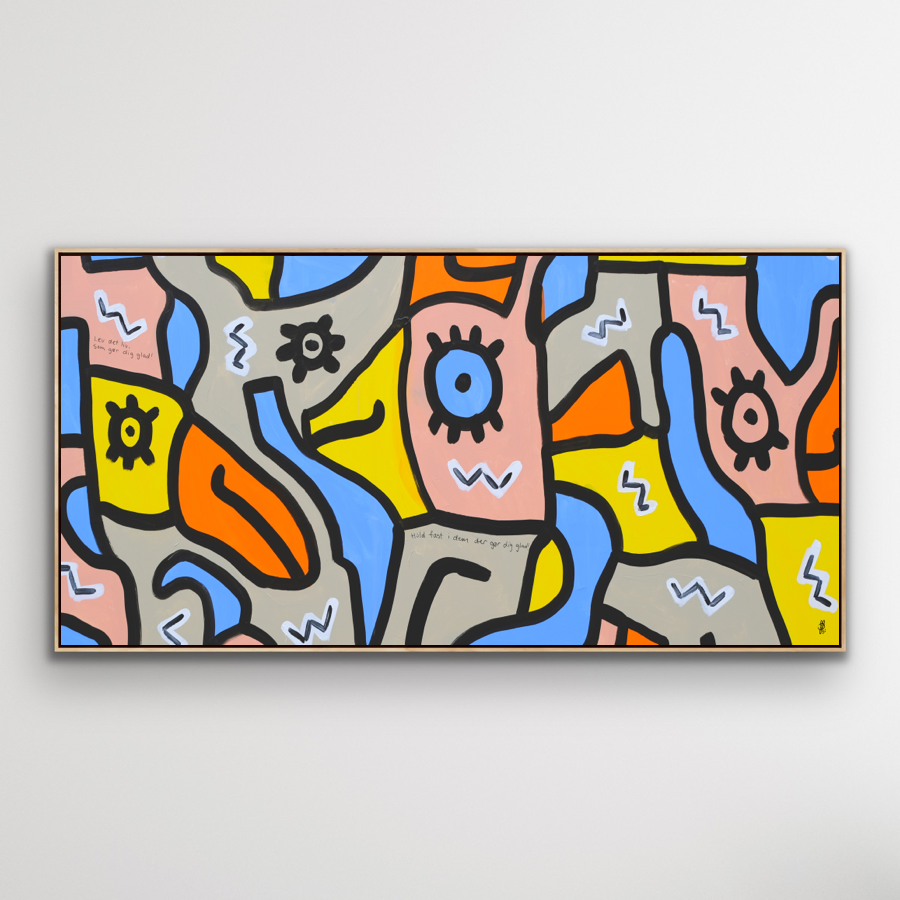 Canvas print: "Be F** Happy" (Rectangle)